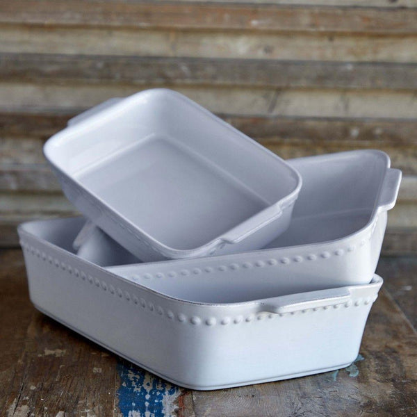 Pearl White Large Rectangular Baker - Abraxas Cookshop