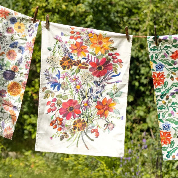 Emma Bridgewater Autumn Flowers Tea Towel - Abraxas Cookshop