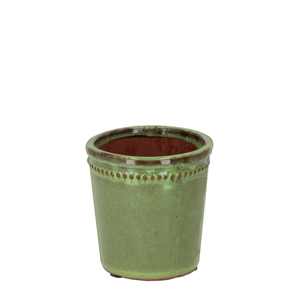 Fallen Fruits 12cm Green Glazed Plant Pot - Abraxas Cookshop
