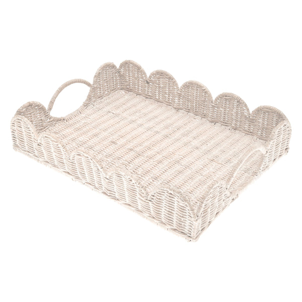 Walton & Co Rattan White Tray - Abraxas Cookshop