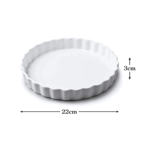 CKS White 22cm Flan Dish - Abraxas Cookshop